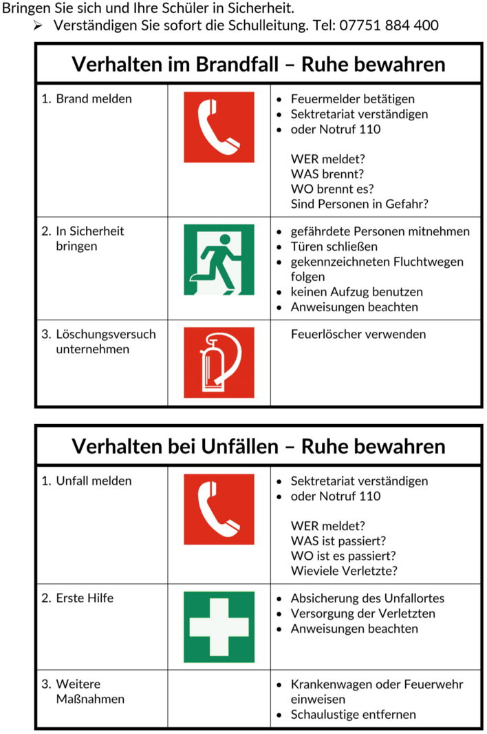 Verhalten in Notfällen - Gewerbliche Schulen Waldshut
